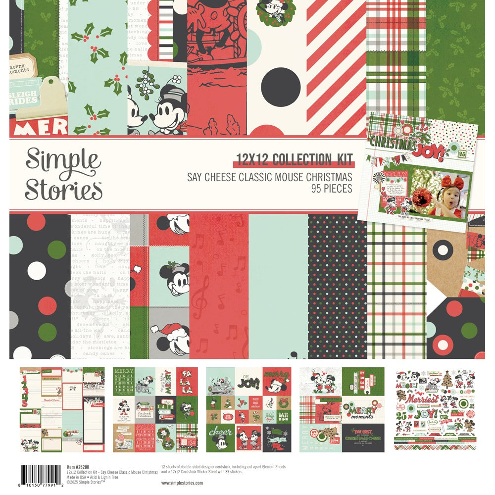 Simple Stories Collection Kit 12"X12"-Say Cheese Classic Mouse Christm ...
