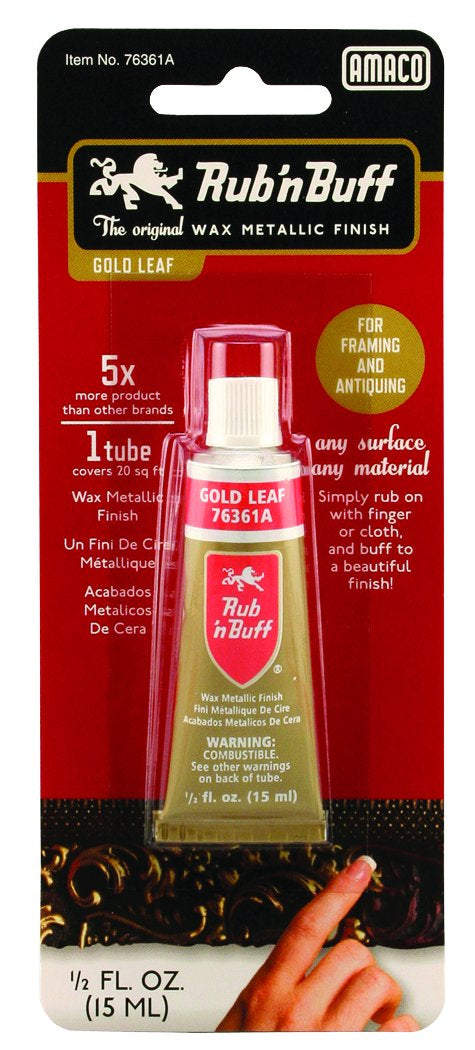 Amaco Rub 'n Buff Metallic Finishes Gold Leaf 1/2 oz. Tube – PV Arts ...